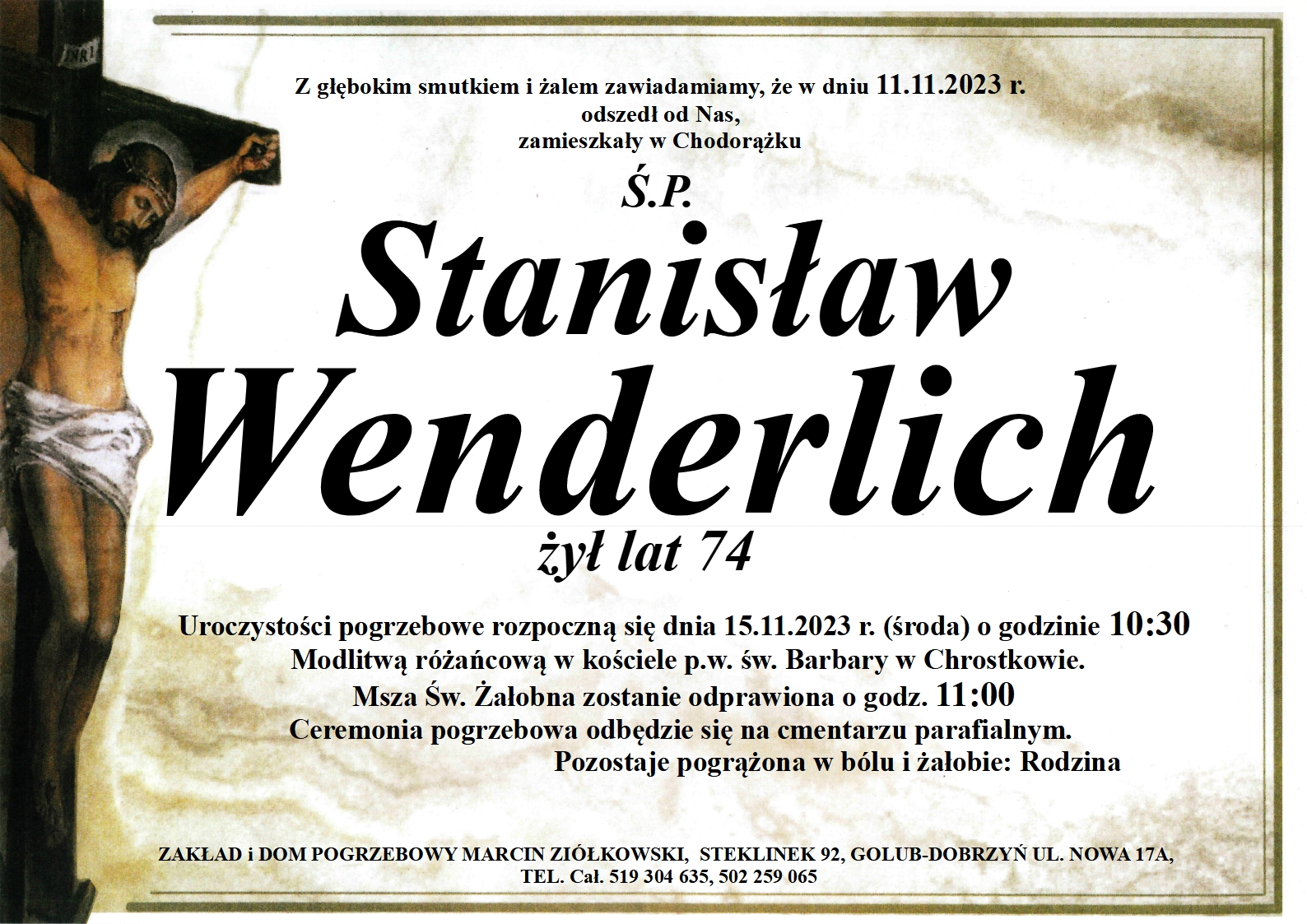 STANISŁAW WENDERLICH - Pogrzeby Ziółkowski